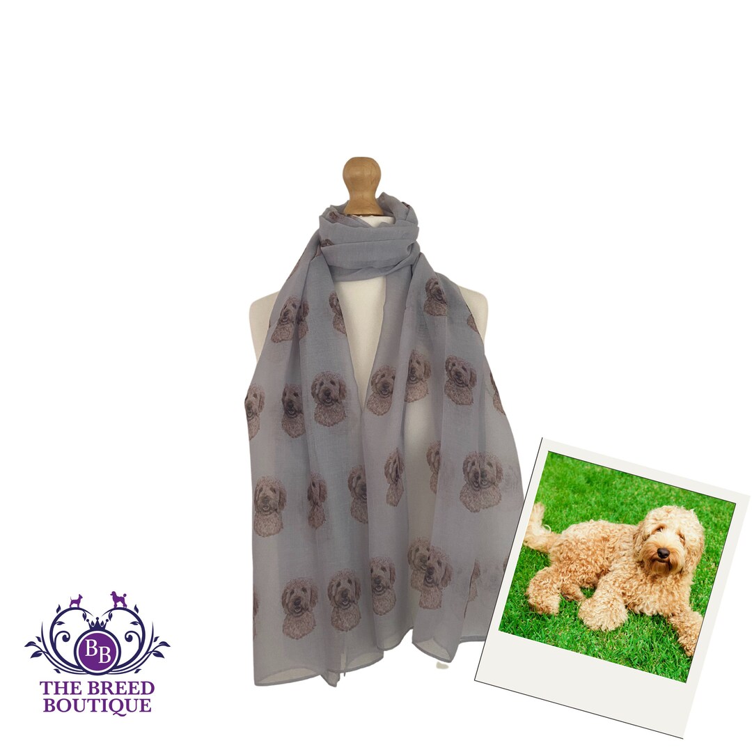 Labradoodle Scarf Ladies Dog Print Doodle Shawl Wrap in Grey - Etsy