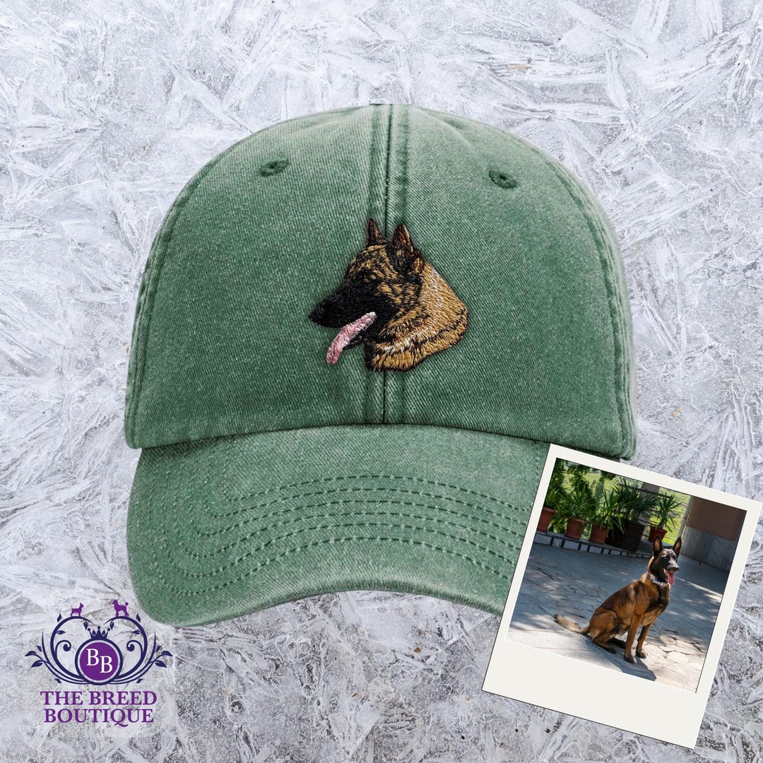 Belgian Malinois Embroidered Baseball Cap 100% Heavy Washed Cotton ...