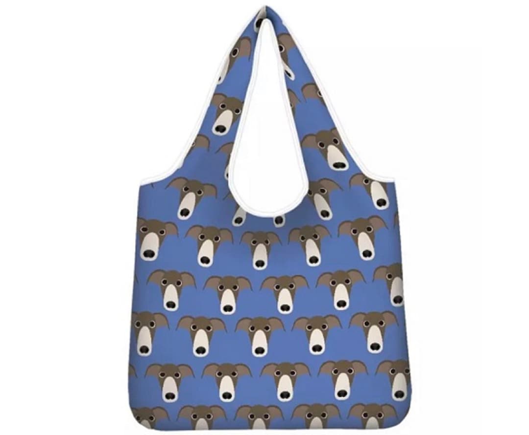 Whippet Dog Shopping Bag Foldable Washable & Reusable Double - Etsy