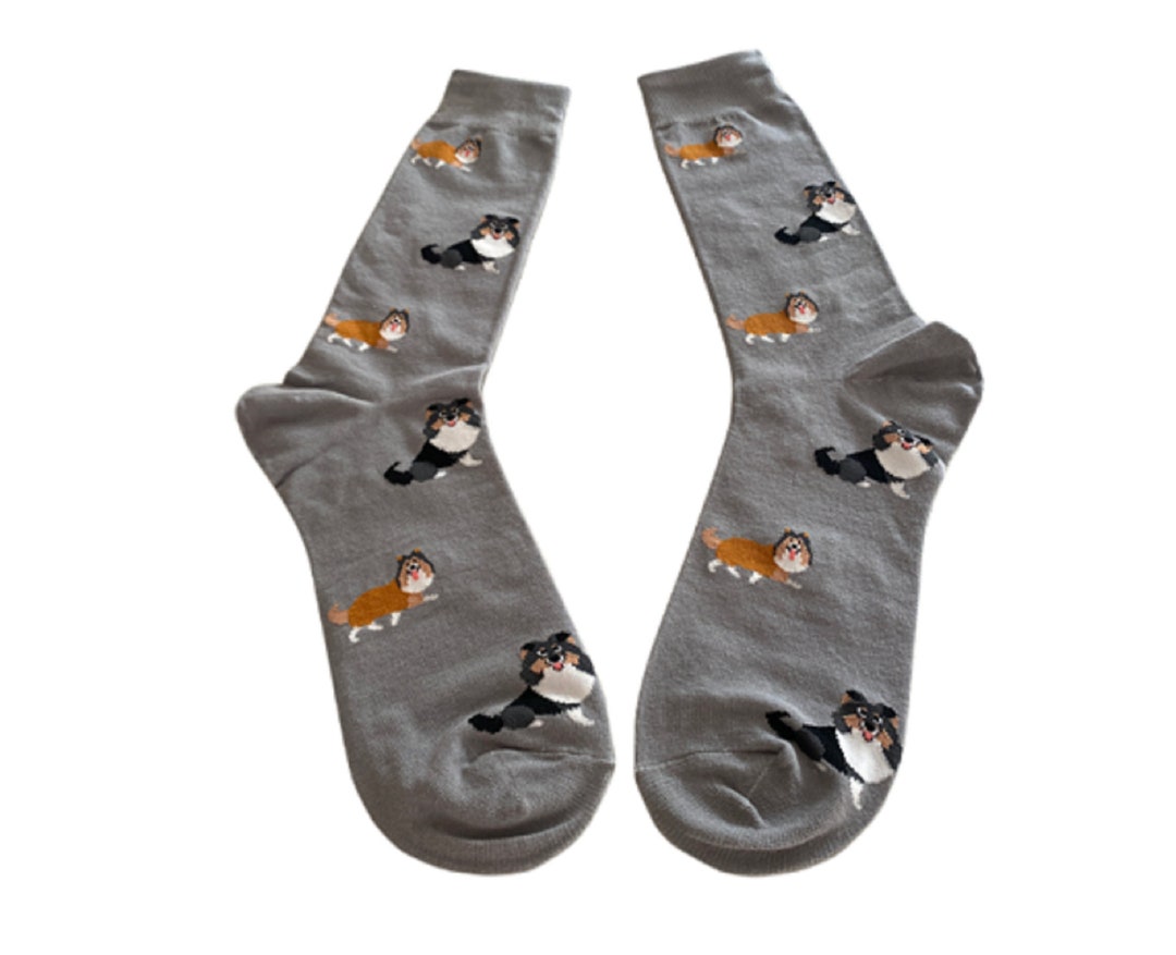 Rough Collie Sheltie Dog Print Socks Unisex One Size Fit UK 5 11, EU 38 ...