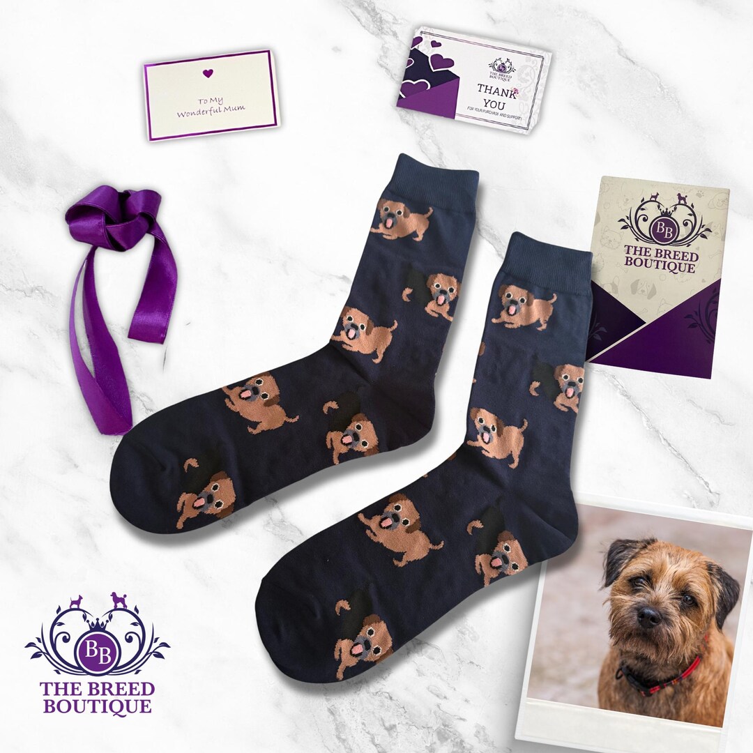 Border Terrier Socks: Unisex Cotton Blend Fun Socks - Etsy UK