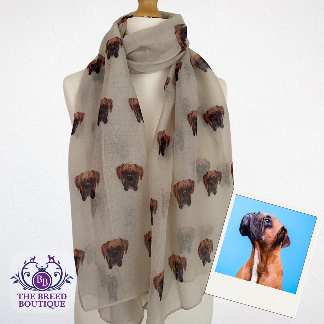 Boxer Scarf Boxer Dog Print Ladies Wrap Shawl Gift - Etsy