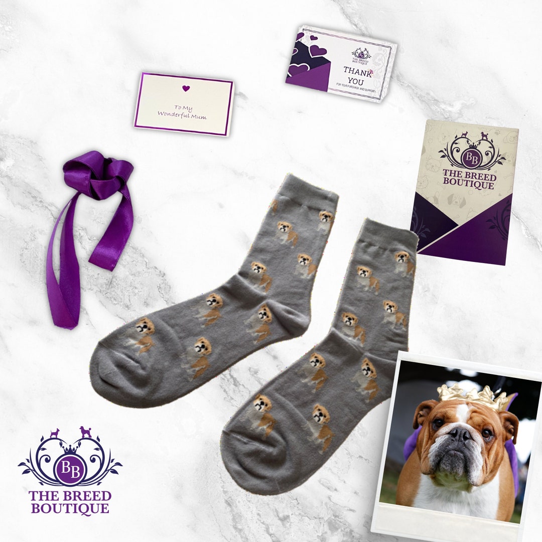 Bulldog Socks Fun Bulldog Print Unisex Socks One Size Fit UK 5 - 11, EU ...