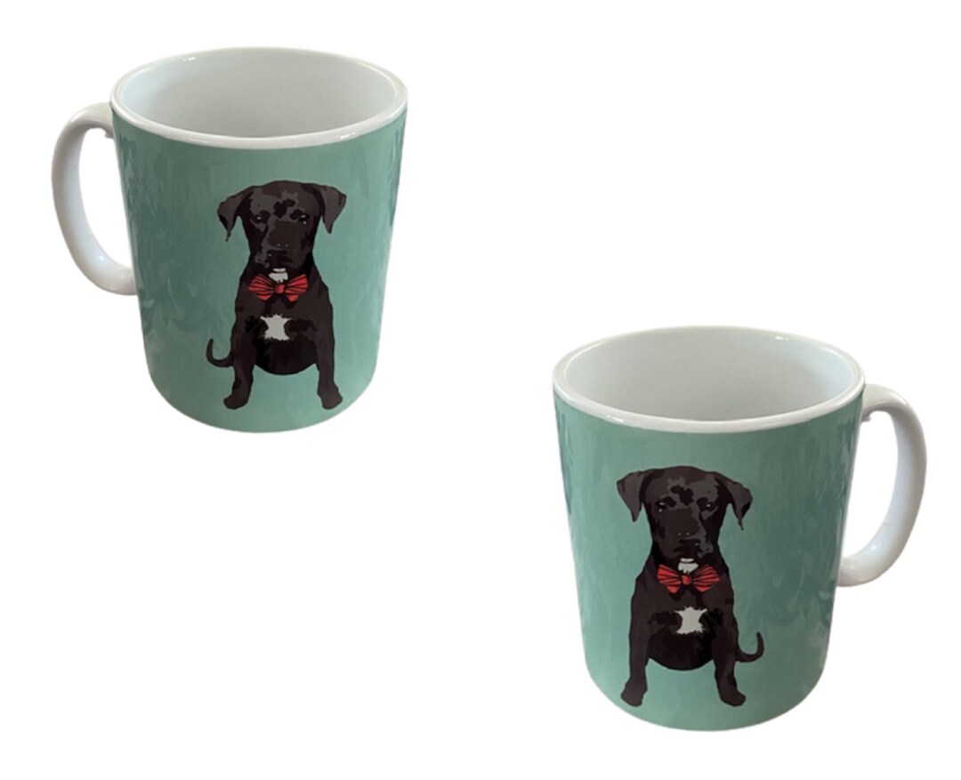 Labrador Mugs Cute Labrador Dog Wearing Red Bow Tie Labrador Cross Pair ...