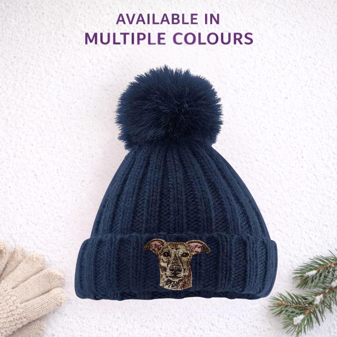 Whippet Brindle Embroidered Beanie Unisex Dog Lover Hat With Gift Box ...
