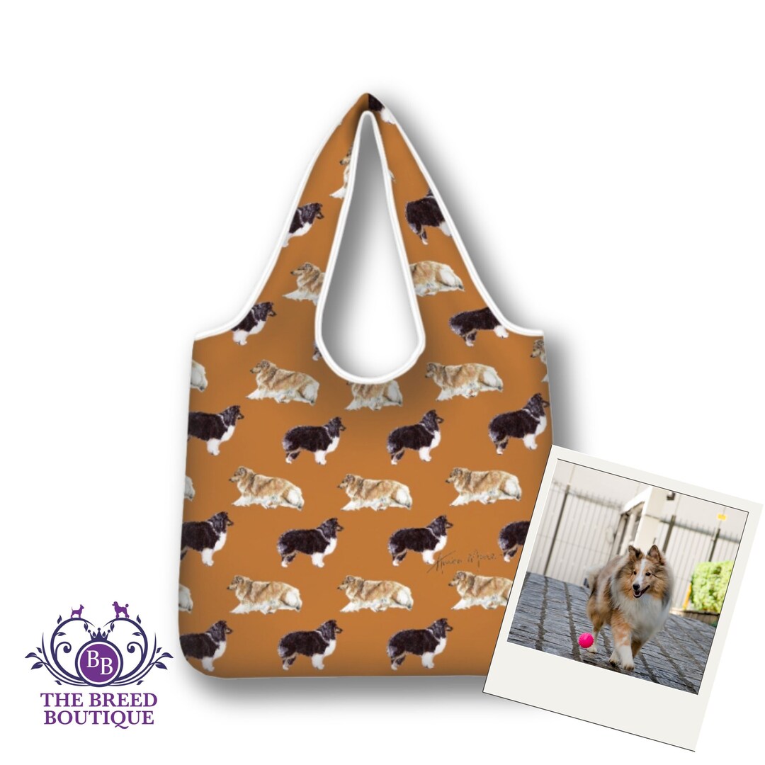 Shetland Sheepdog Shopping Bag Foldable Washable & Reusable Double ...