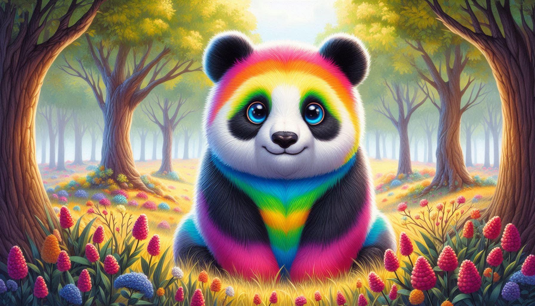 Rainbow Coloured Panda Clipart - Card Making, Sublimation, Mixed Media ...