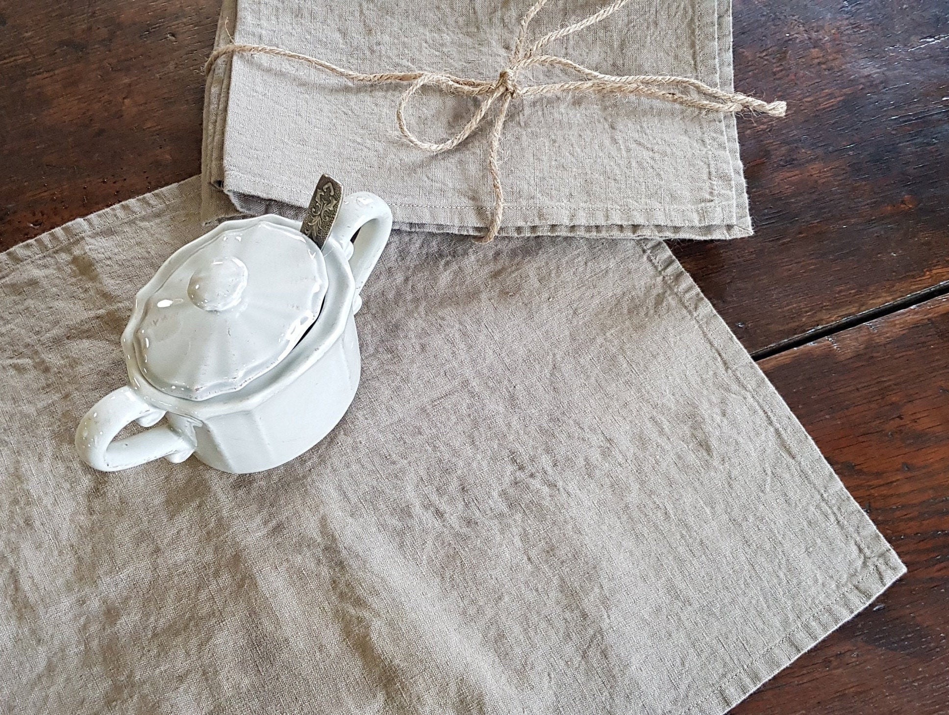 Softened Natural Linen Placemats Set of 2-4-6-8 - Etsy