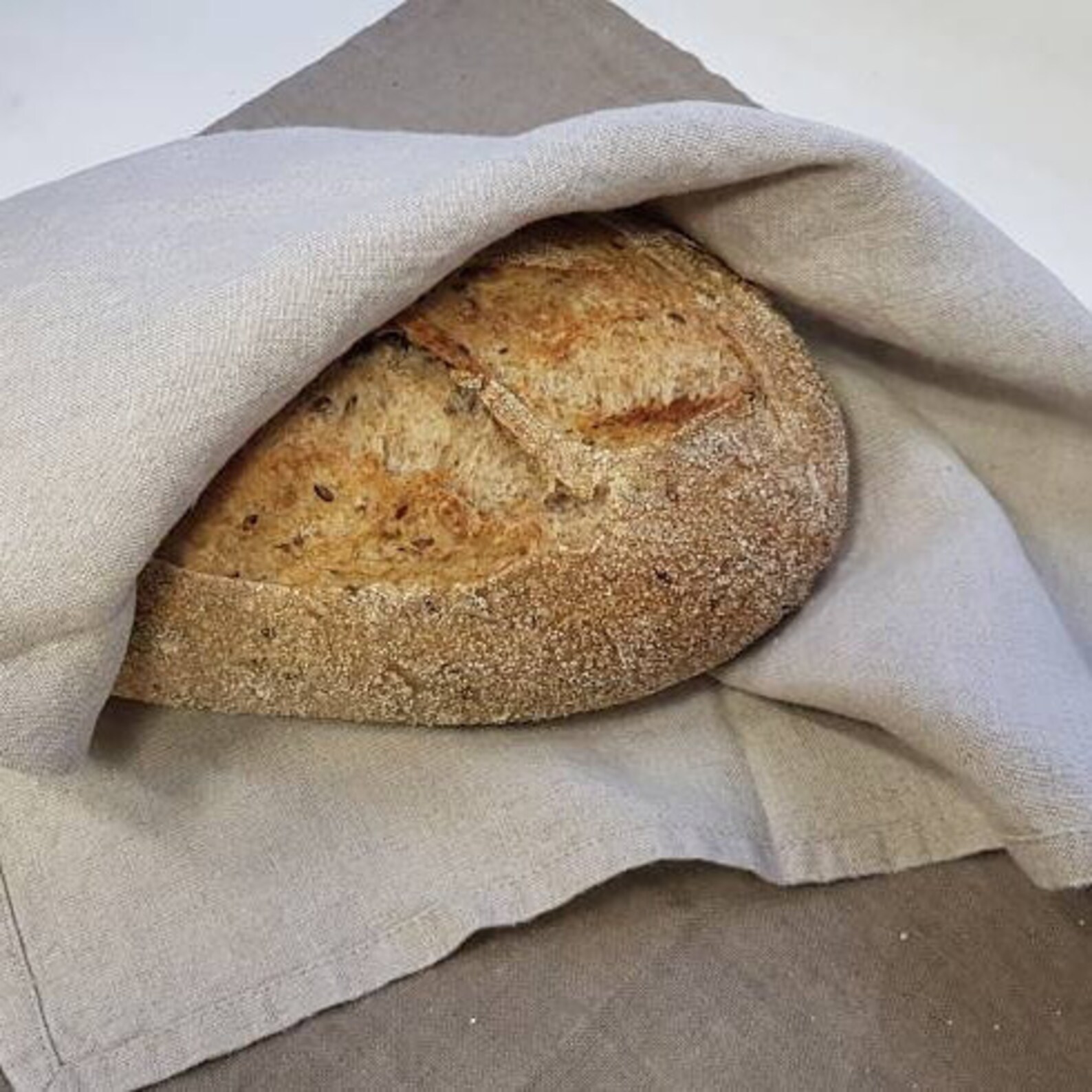 Linen Cover for Bread Basket, Linen Wrapping Cloth, Natural Linen Cover ...