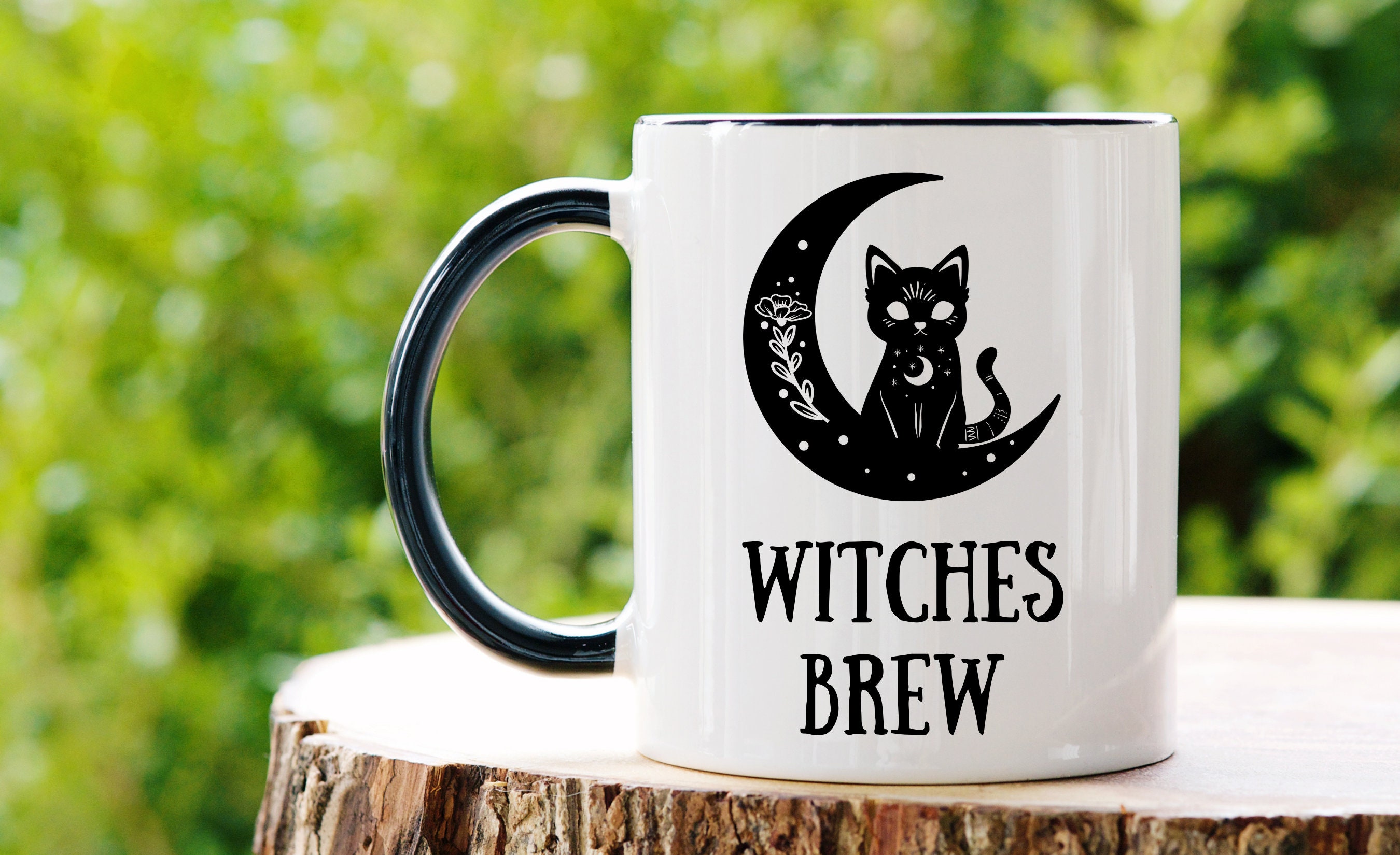 Witches Brew Coffee Mug Halloween Witch Mug Magical Cat - Etsy UK