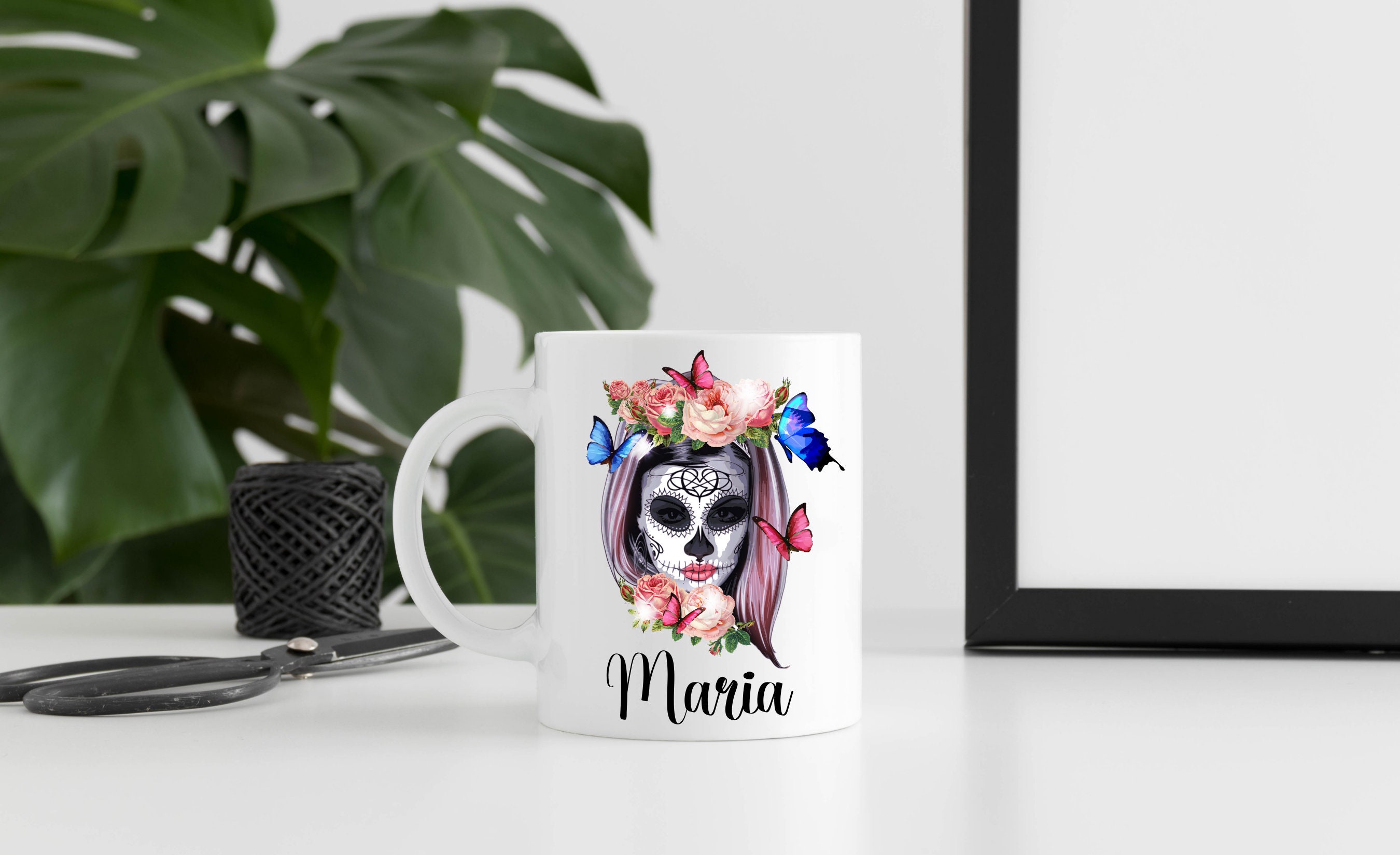 Skull Mug Personalised Skull Coffee Mug Skull Cup Sugar | Etsy