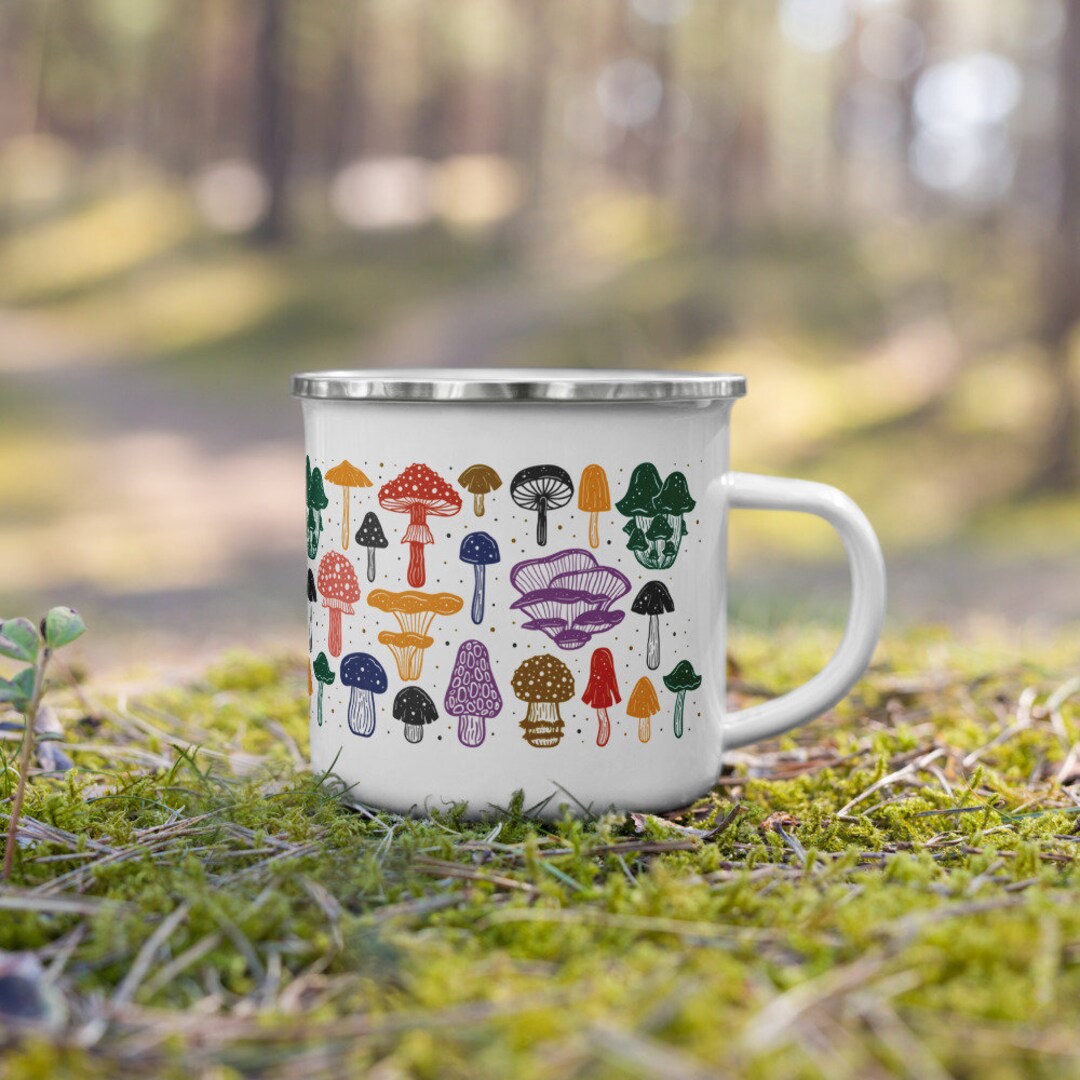Mushroom Mug - Nature Mug - Mushroom Gift - Forest Mug - Enamel ...