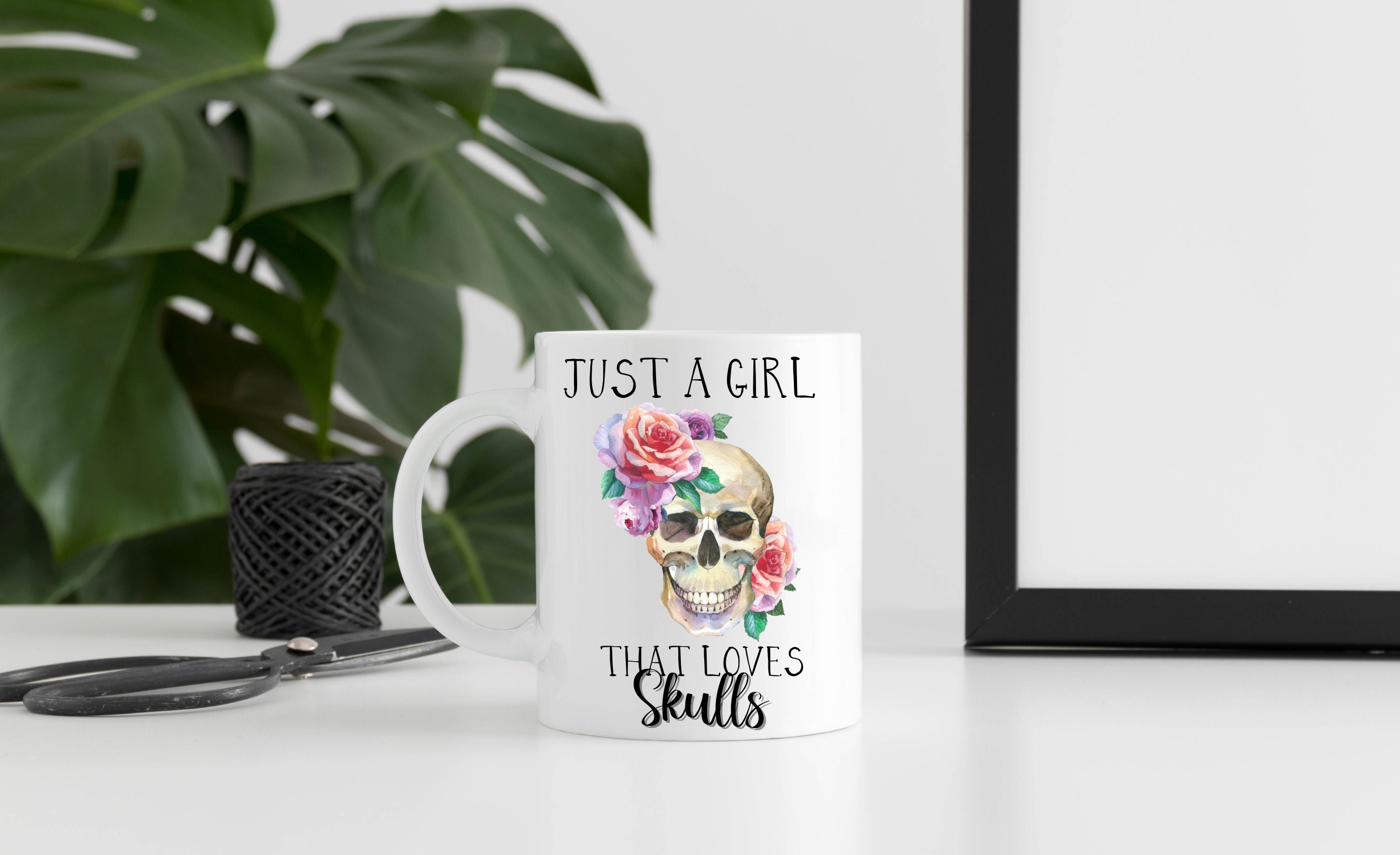 Skull Mug Skull Coffee Mug Skull Cup Flower Skull Mug | Etsy