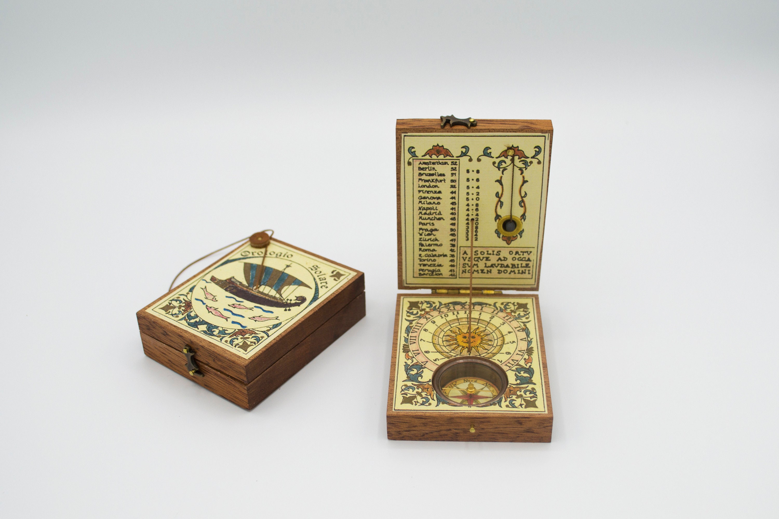 Sundial Diptych, Sundial, Solar Watch Handmade Reproduction Gnomonics ...
