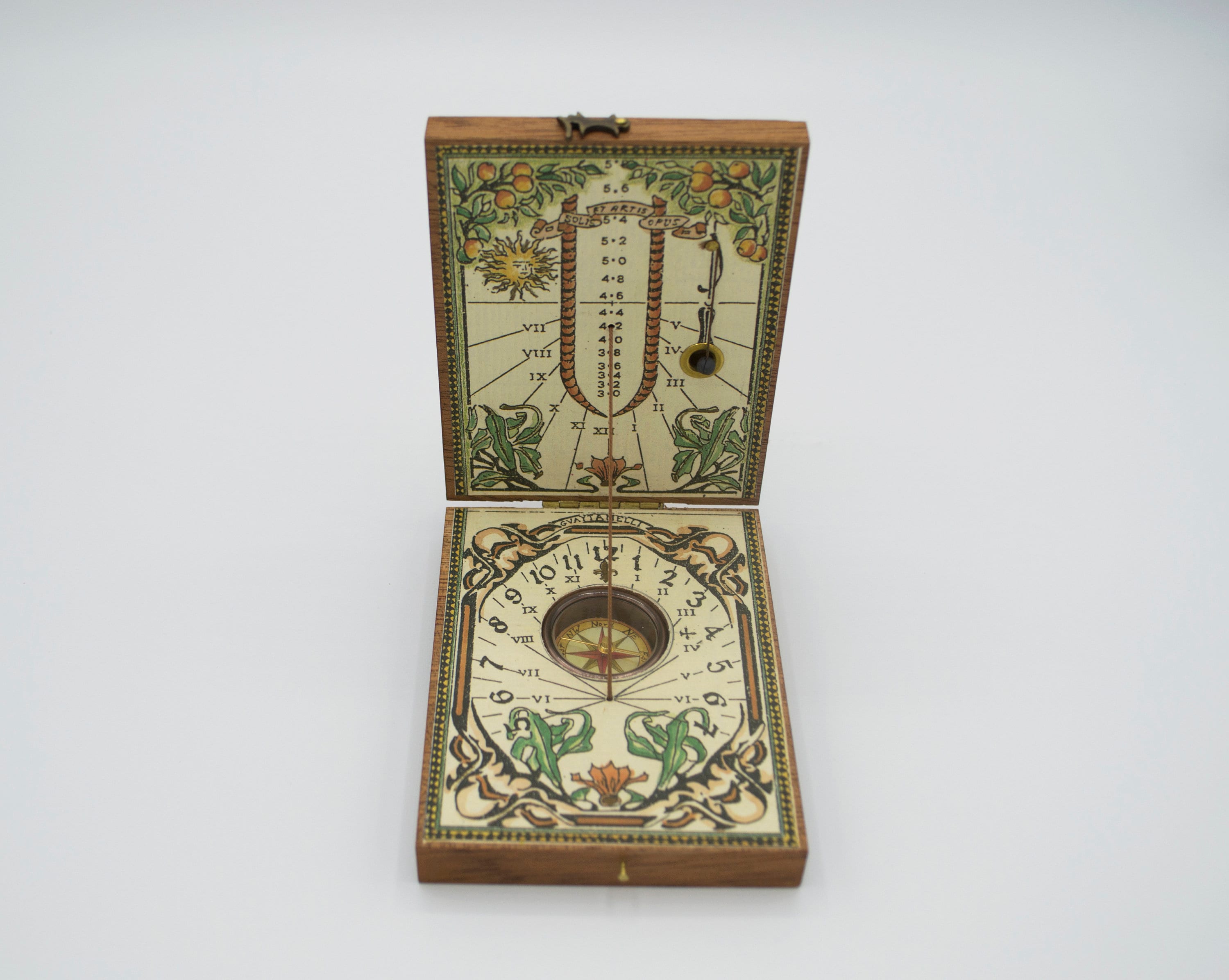 Sundial Diptych, Solar Watch, Diptych Handmade Desk Sundial Astronomy ...