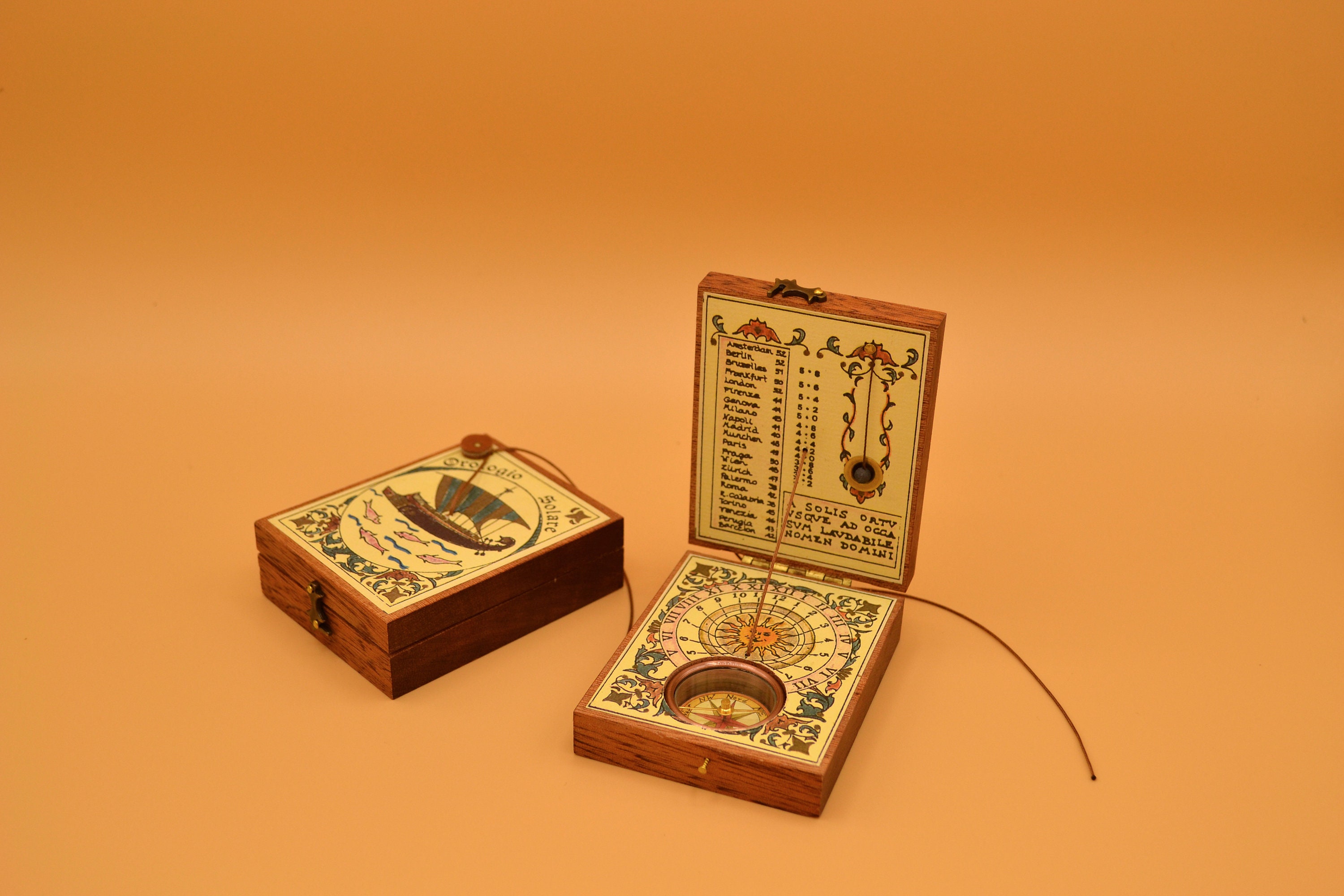 Sundial Diptych, Sundial, Solar Watch Handmade Reproduction Gnomonics ...