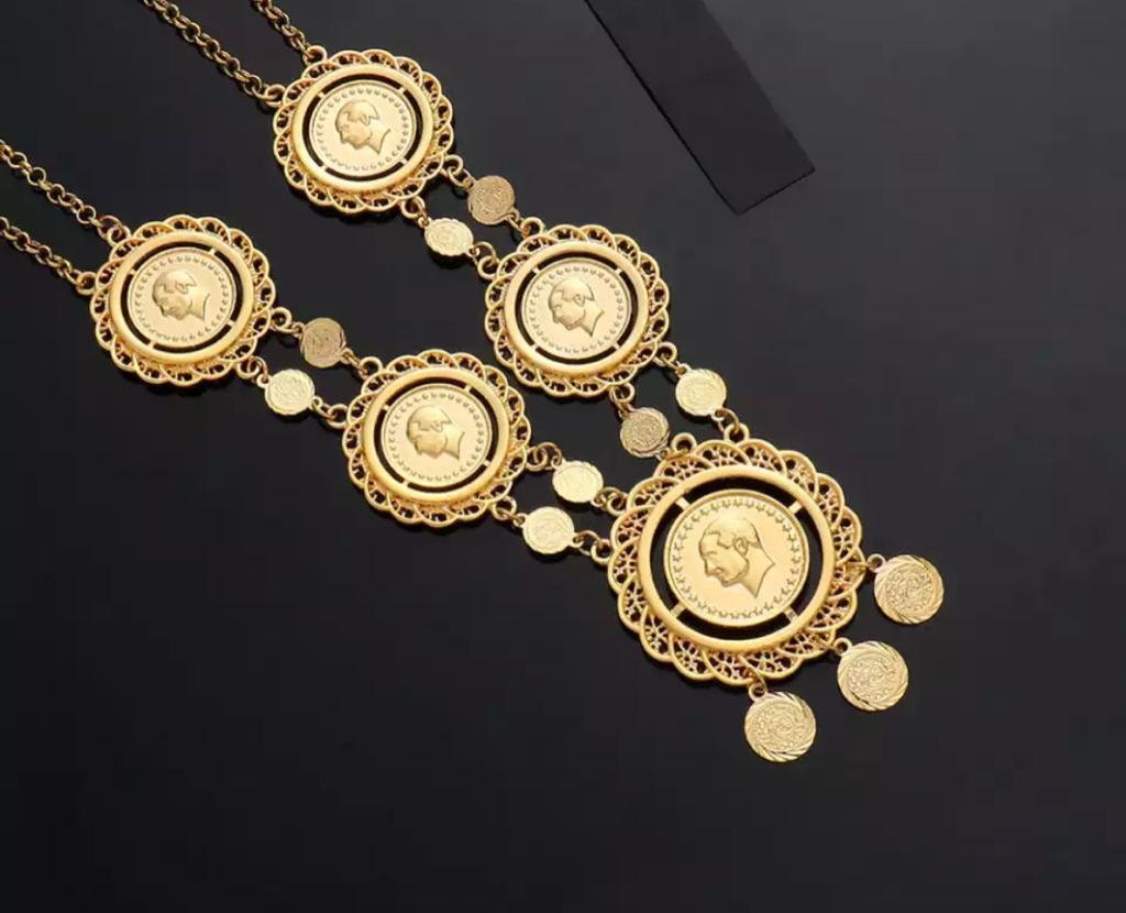 Long Coin Necklace for Women Islam Muslim Arab Coins - Etsy