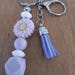 Beautiful Handmade Keyring With Lilac Beads and Tassel - Etsy