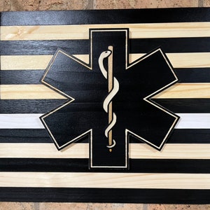 First Responder Thin White Line Personalized Wooden American Flag - Etsy