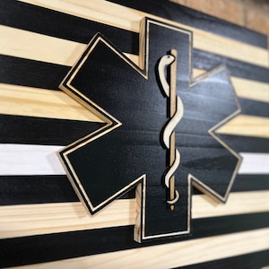 First Responder Thin White Line Personalized Wooden American Flag ...