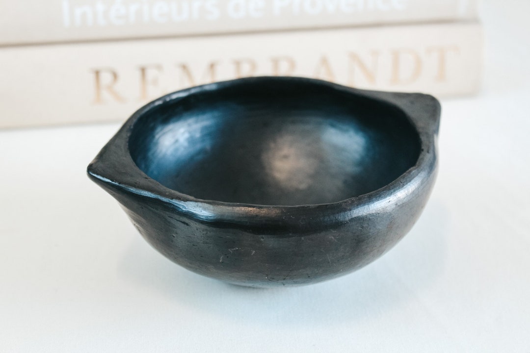 Vintage Style Mexican Black Oaxaca Barro Negro Ceramic Clay Bowl Catch ...