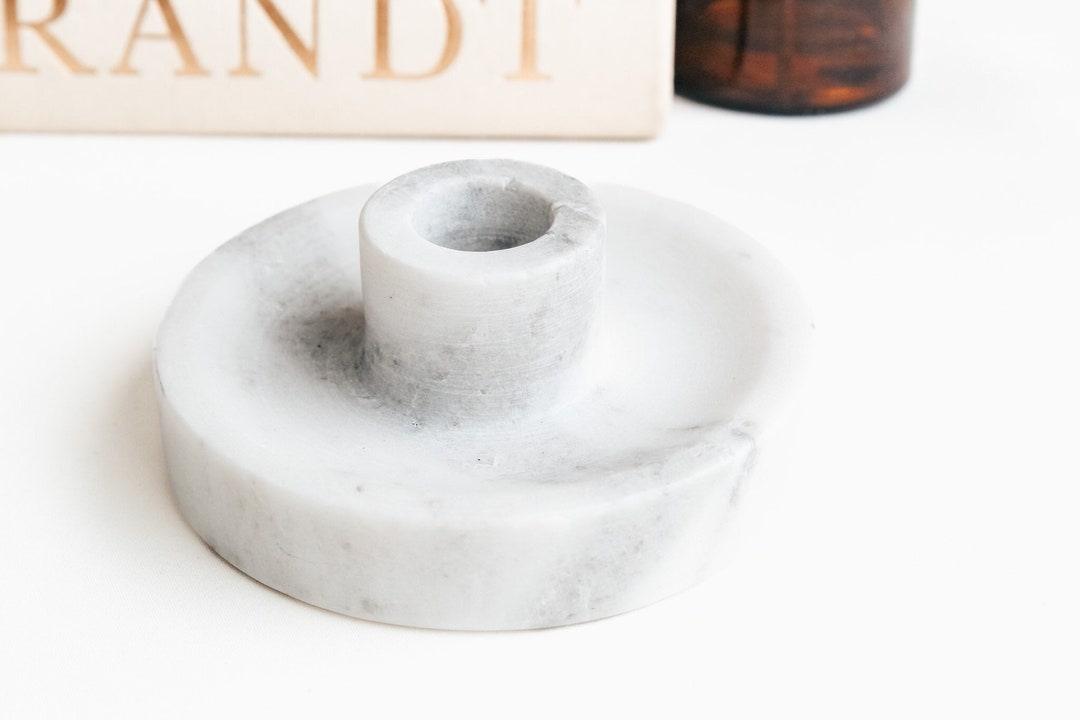 Natural Marble Granite Stone Taper Candle Holder | Eclectic ...