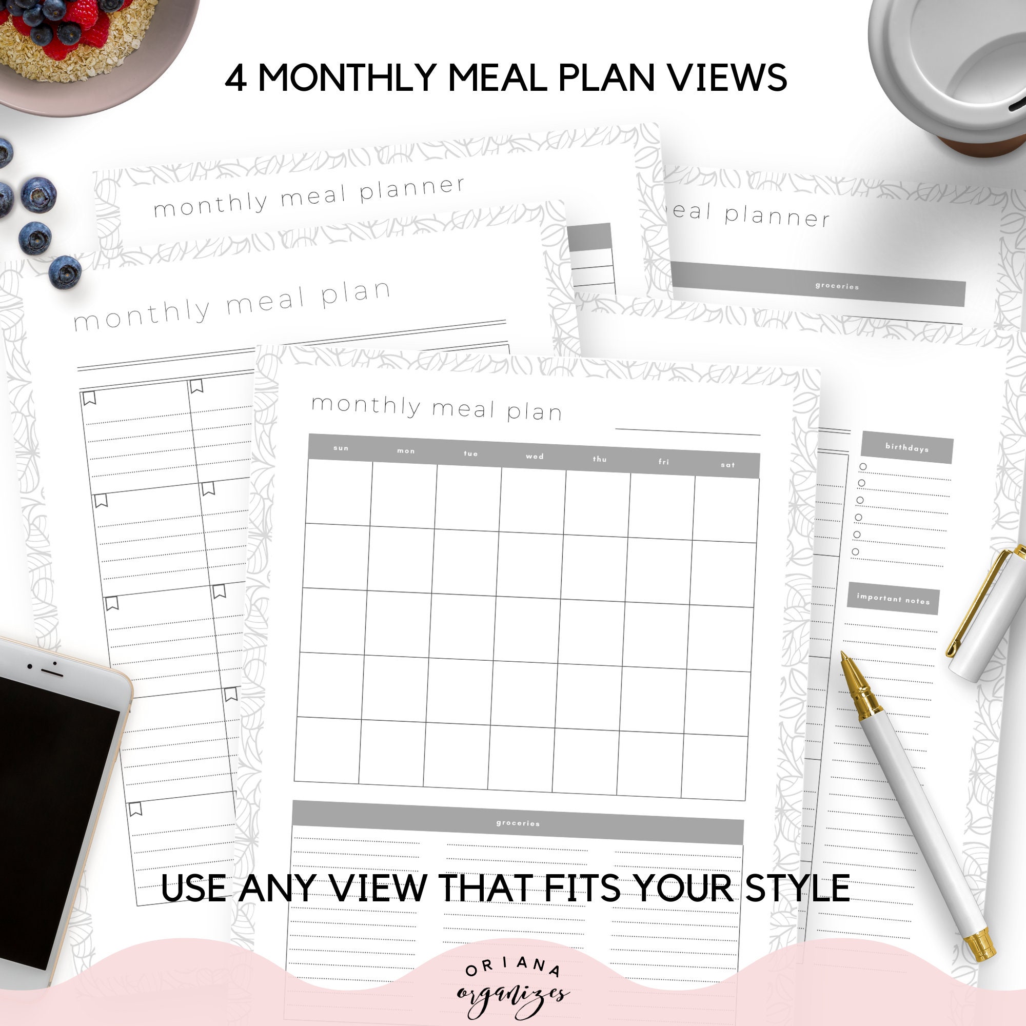 Ultimate Meal Planning Printable Worksheet Bundle Instant Download - Etsy