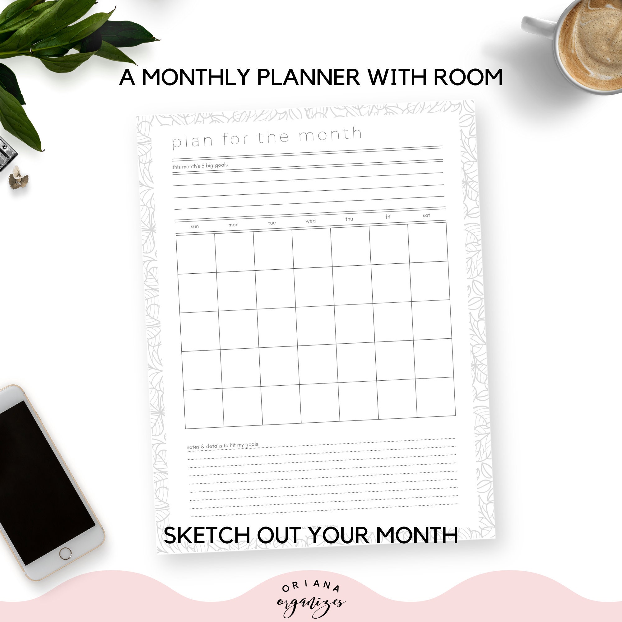 Monthly Planning Printable, Monthly Planner With Schedule & To-do List ...