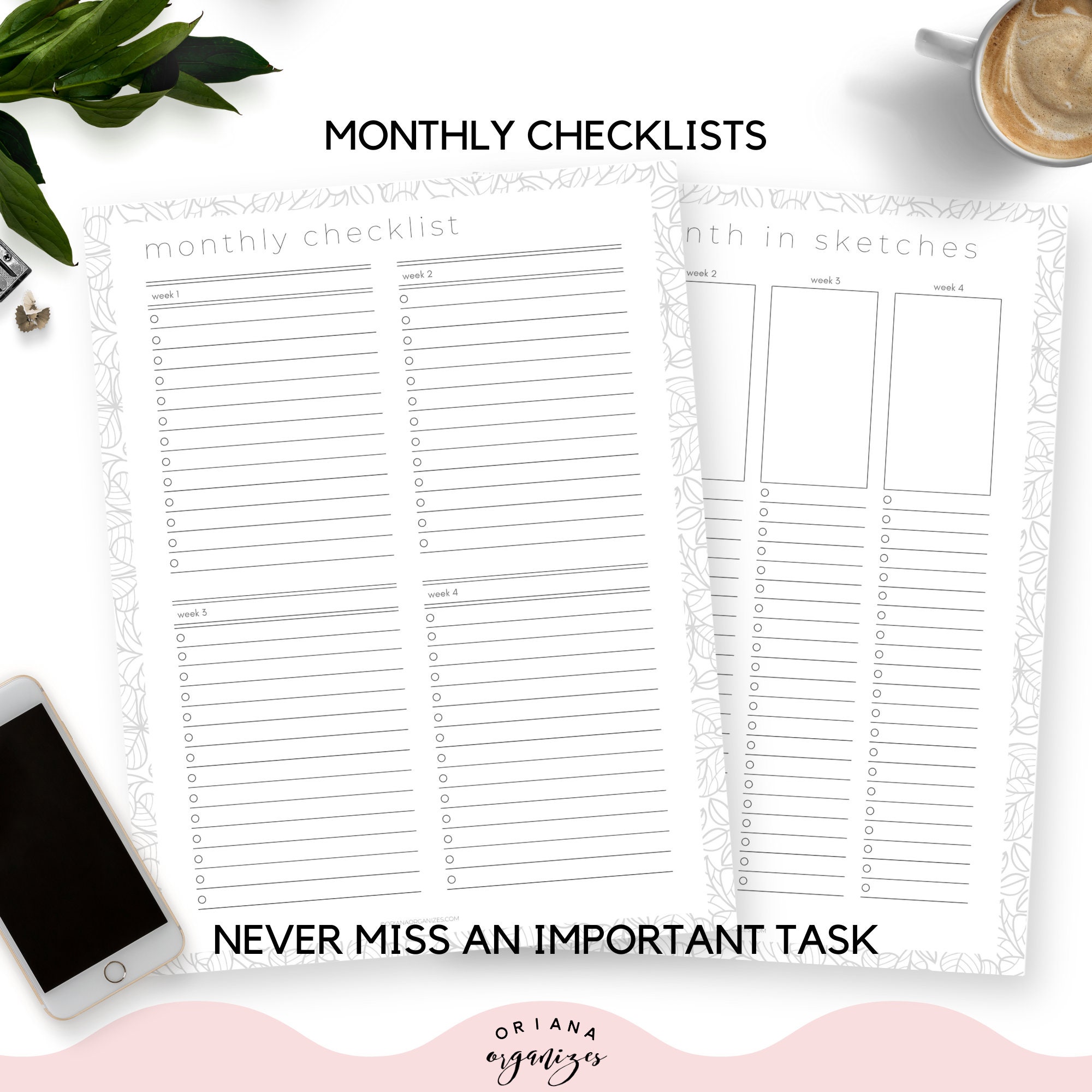 Monthly Planning Printable Monthly Planner With Schedule & - Etsy
