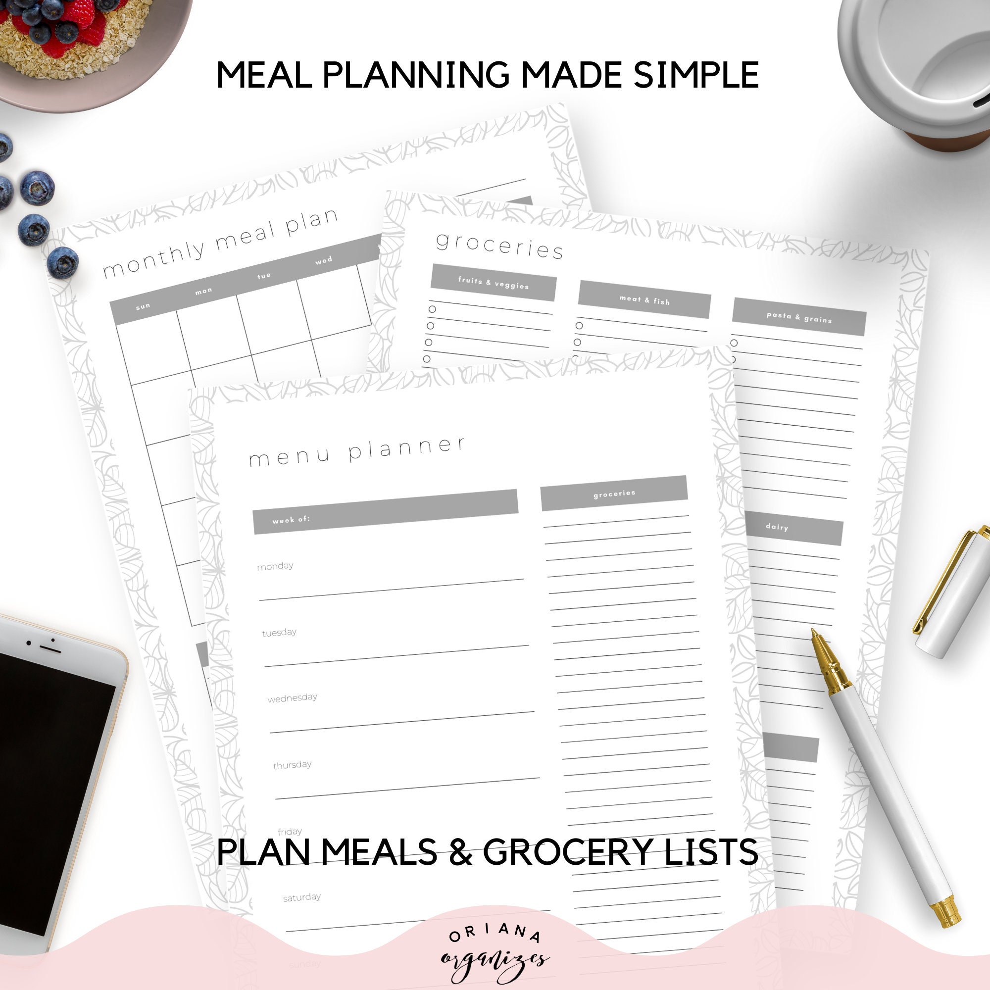 Ultimate Meal Planning Printable Worksheet Bundle Instant Download - Etsy