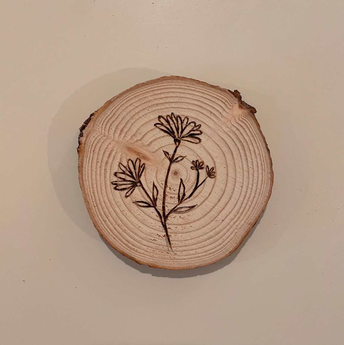 Wildflower Coaster Set Handcrafted Earthy, Natural Wood Coasters - Etsy