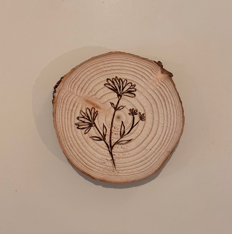 Wildflower Coaster Set Handcrafted Earthy, Natural Wood Coasters - Etsy