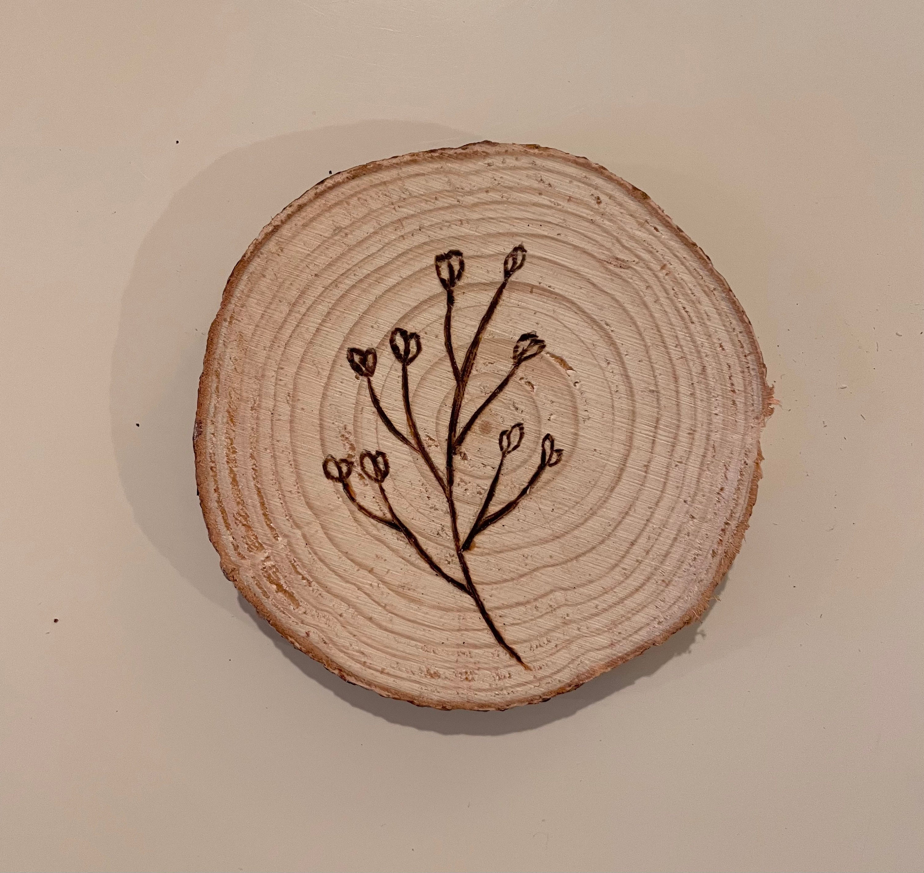 Wildflower Coaster Set Handcrafted Earthy, Natural Wood Coasters - Etsy