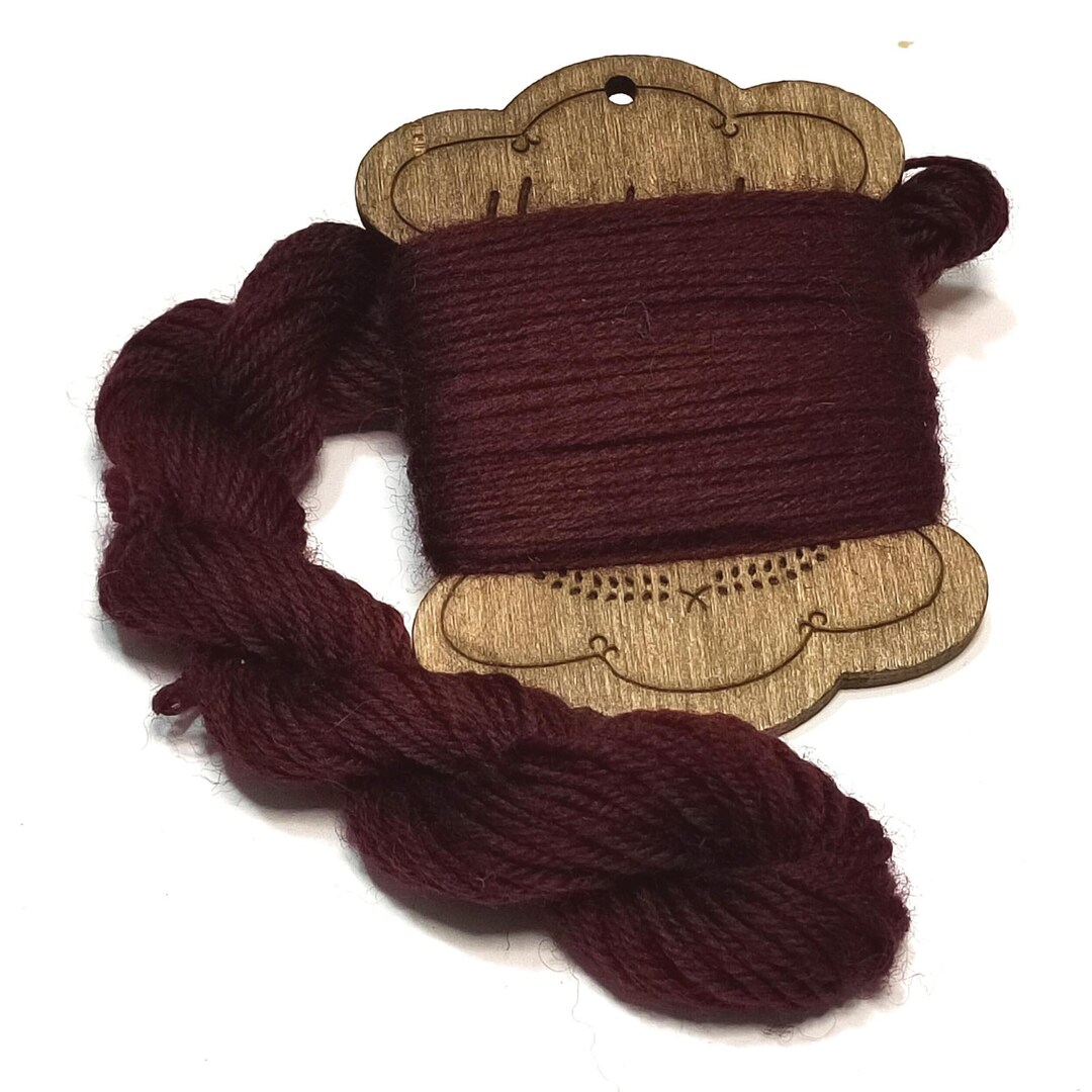 Wool Embroidery Thread, Naturally Dyed 2 Ply Merino Wool, Lac Dark ...
