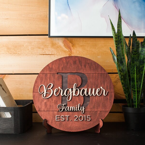 Round Sign Last Name - Etsy