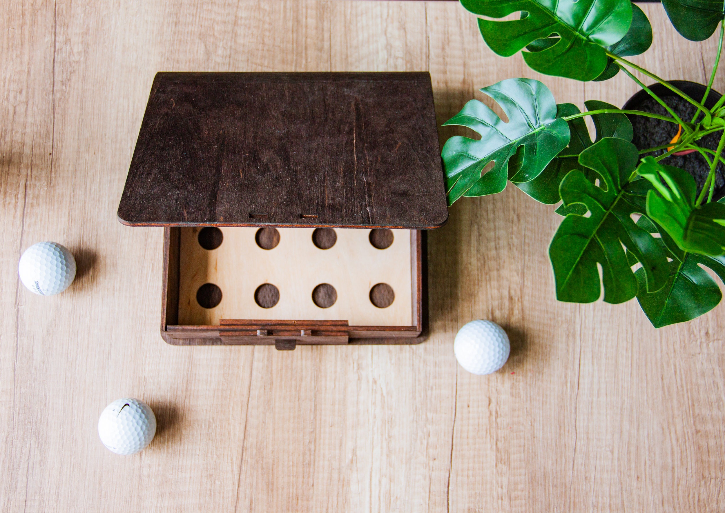 Golf Ball Boxpersonalized Golf Ball Boxwood Golf Ball - Etsy