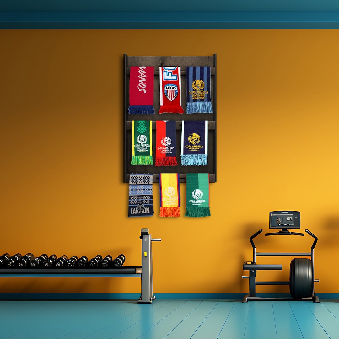 Soccer Scarf Wall Display, Sport Scarf Display Rack, Football Scarf ...