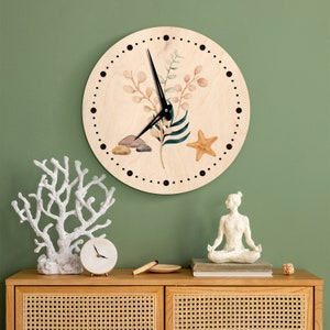 Seashell Wall Clock, Beach House Clock, Coastal Wall Clock, Nautical ...