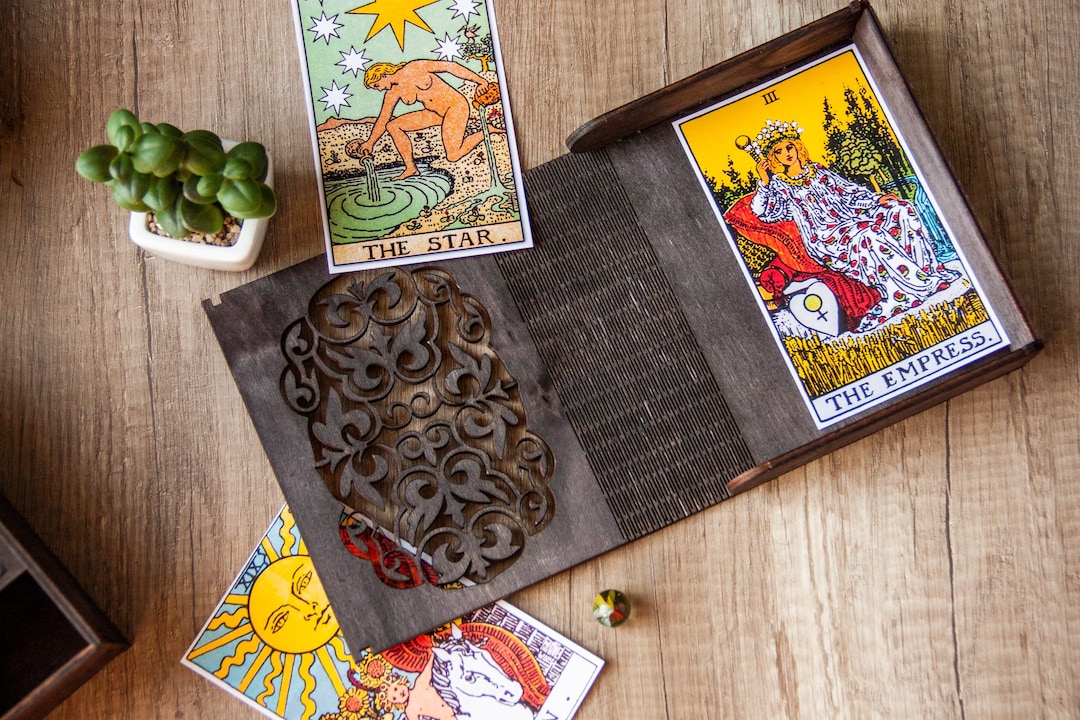 Tarot Card Box Wood,tarot Card Deck Storage,tarot Card Holder Box ...