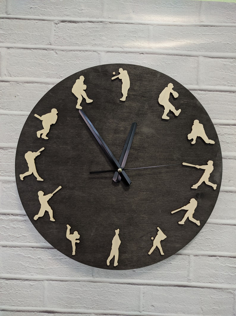 Baseball Wall Clockbaseball Clockbaseball Wall Decorwood - Etsy