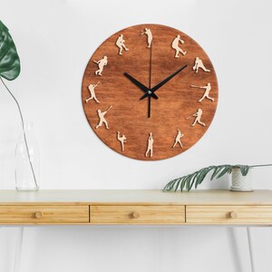 Baseball Wall Clock,baseball Clock,baseball Wall Decor,wood Wall Clock ...