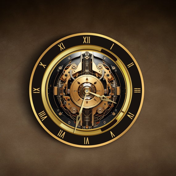 Antique Clock Face With Gears