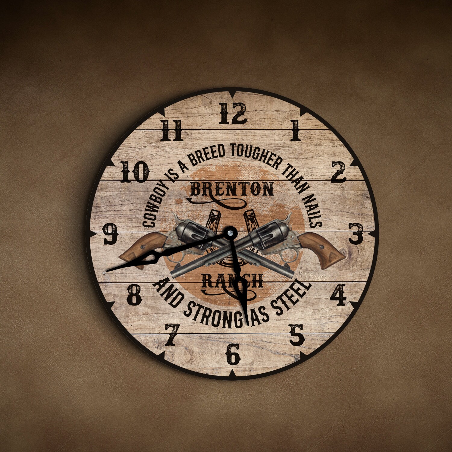 Ranch Wall Clock, Cowboy Wall Clock, Personalized Wall Clock, Wall ...