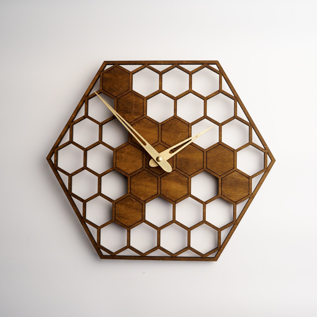 Honeycomb Wall Clock,wooden Bee Wall Clock,hexagon Wall Clock,modern ...