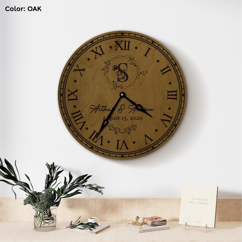 Custom Wedding Clock Wooden Personalized Wedding Clocks For Wall