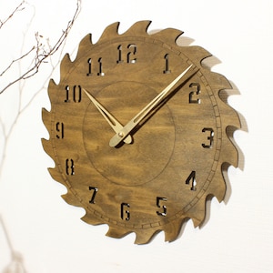 Circular Saw Blade Clock,wooden Modern Wall Clock,sawblade Clock Wall ...