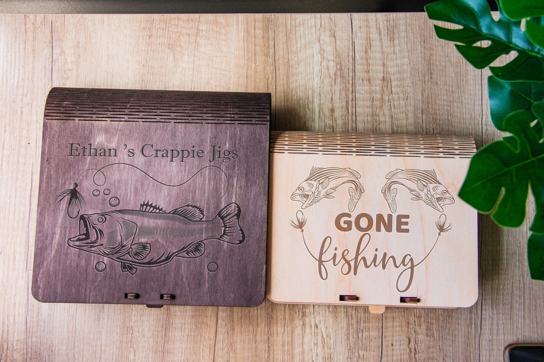 Engraved Wood Fishing Tackle Box Customized Fishing Tackle - Etsy
