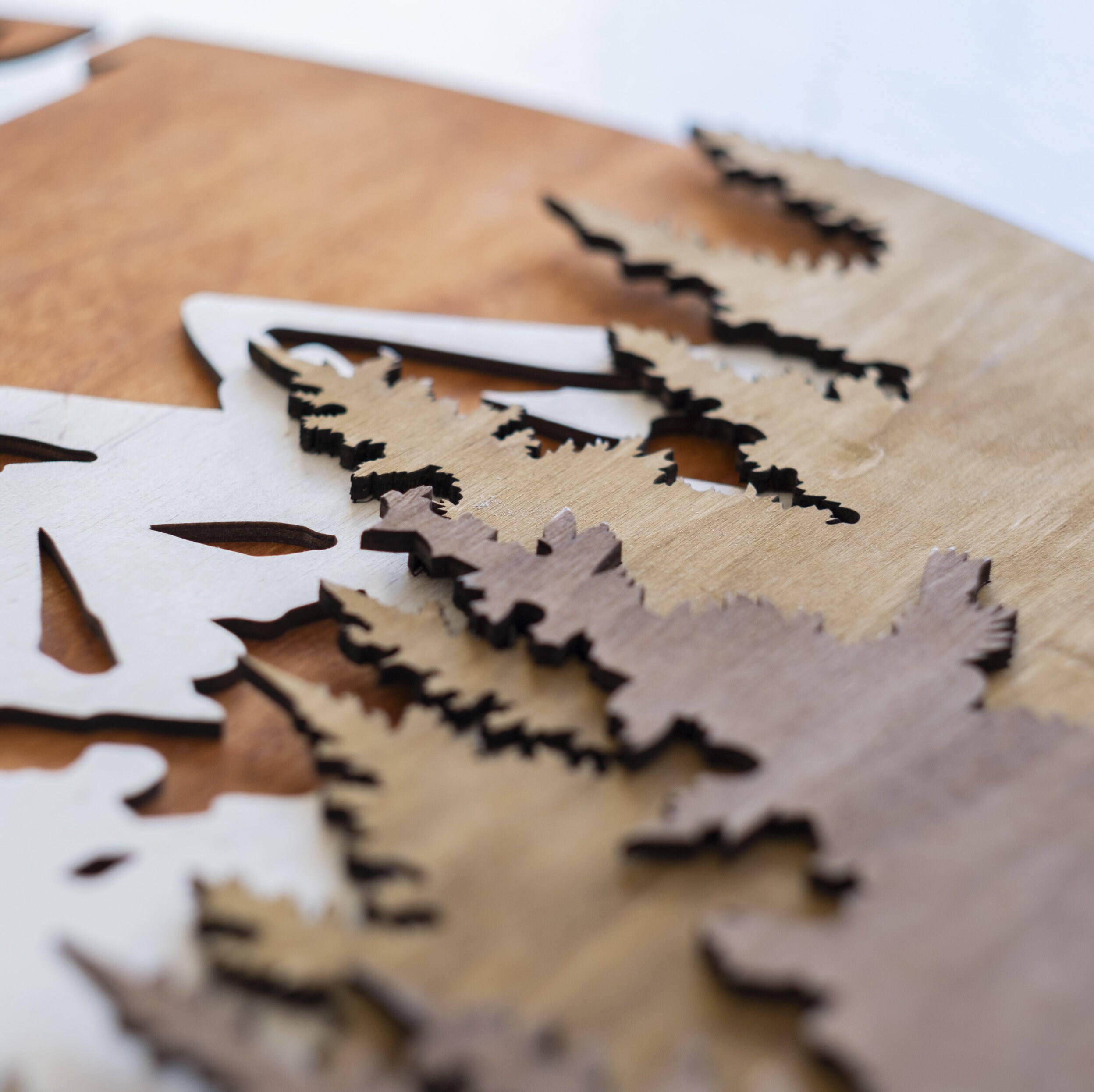 Wood Mountain Wall Clock, Wood Nature Wall Clock,handmade Wood Clock ...