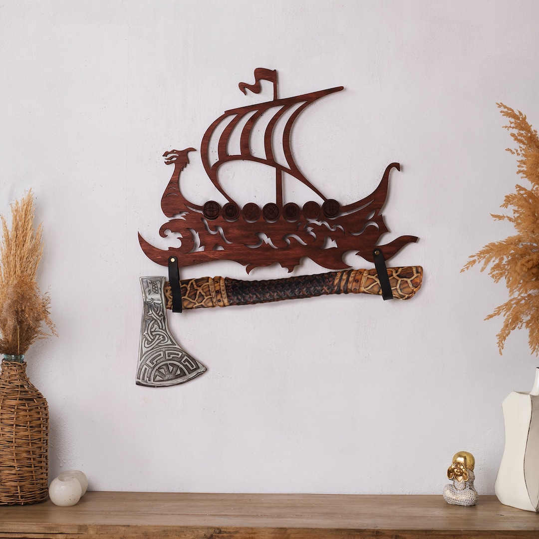 Wood Axe Holder, Leather Axe Holder, Axe Hanger, Axe Wall Holder ...