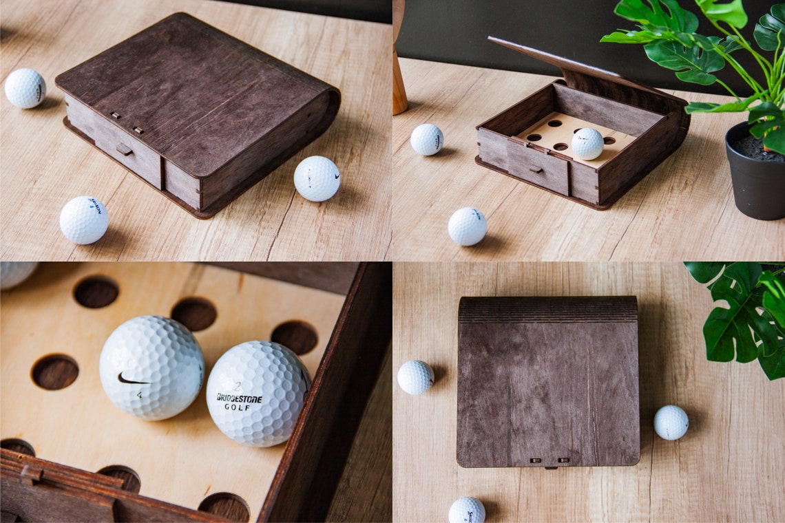 Golf Ball Boxpersonalized Golf Ball Boxwood Golf Ball | Etsy